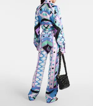 Emilio Pucci Vivara Mid-rise Wide-leg Pants - Multicoloured