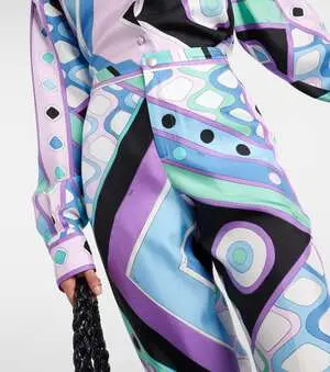 Emilio Pucci Vivara Mid-rise Wide-leg Pants - Multicoloured