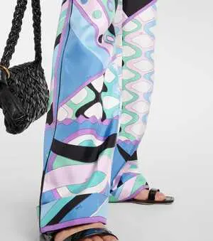 Emilio Pucci Vivara Mid-rise Wide-leg Pants - Multicoloured