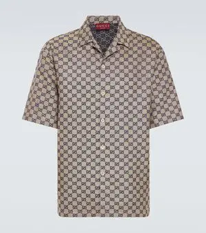Gucci Gg Canvas Linen-blend Bowling Shirt