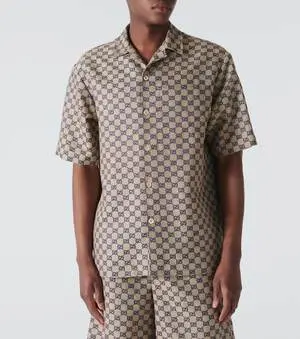 Gucci Gg Canvas Linen-blend Bowling Shirt