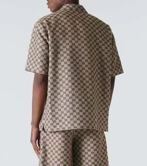Gucci Gg Canvas Linen-blend Bowling Shirt