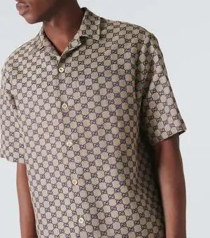 Gucci Gg Canvas Linen-blend Bowling Shirt