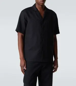 Gucci Gg Canvas Linen-blend Bowling Shirt - Black