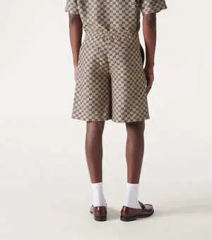 Gucci Gg Linen-blend Shorts - Beige