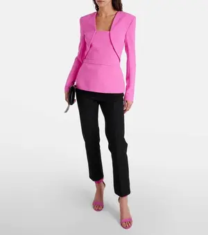 Safiyaa Samuela Paneled Crêpe Top - Pink