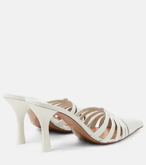 Paris Texas Nadia 85 Cutout Leather Mules - White