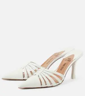 Paris Texas Nadia 85 Cutout Leather Mules - White