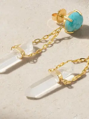 Jia Jia Mona Lisa 14-karat Gold, Quartz And Turquoise Earrings