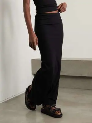 Eterne Emma Ribbed Maxi Skirt - Black