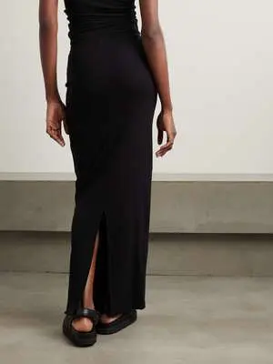 Eterne Emma Ribbed Maxi Skirt - Black