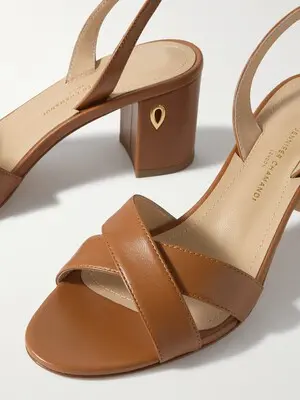 Jennifer Chamandi Leonardo 65 Leather Slingback Sandals
