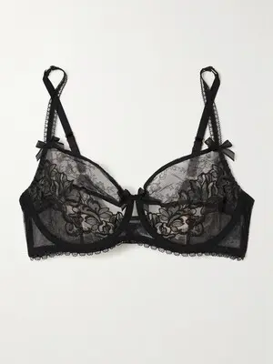 Agent Provocateur Violah Tulle And Lace Underwired Soft-cup Bra - Black
