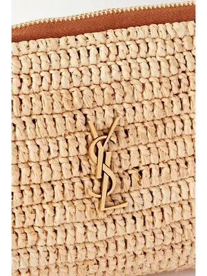 Saint Laurent Gaby Mini Raffia Shoulder Bag - Neutrals