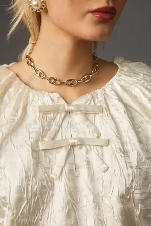 Endless Rose Crkle Short-sleeve Puff Blouse