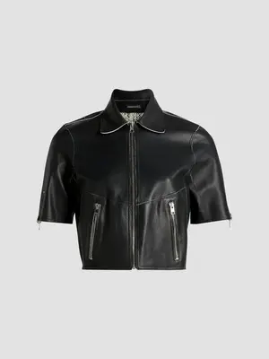 LAMARQUE Sevana Reversible Leather Short-sleeve Jacket