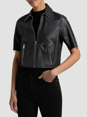 LAMARQUE Sevana Reversible Leather Short-sleeve Jacket