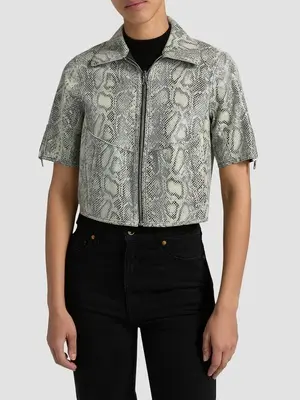 LAMARQUE Sevana Reversible Leather Short-sleeve Jacket