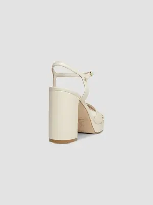 STUART WEITZMAN Dayna 100mm Metallic Leather Platform Sandals - Seashell