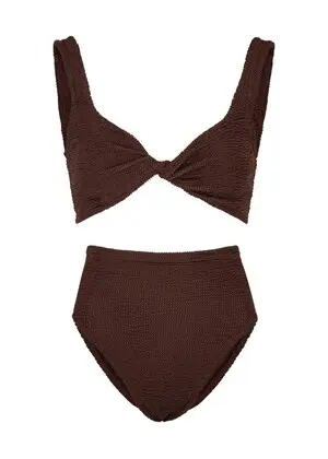 Hunza G Jamie Crinkle Bikini Chocolate