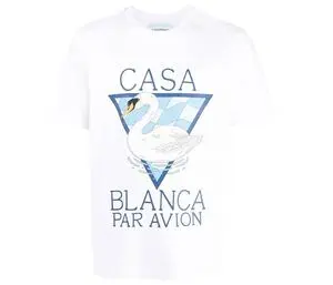 Casablanca Par Avion Screen Printed Tshirtin - White
