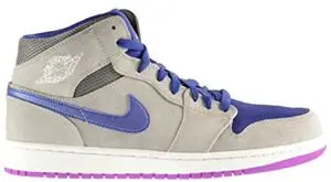 JORDAN 1 Mid - Matte Silver/laser Purple