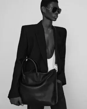 Saint Laurent Suede Bowling Tote