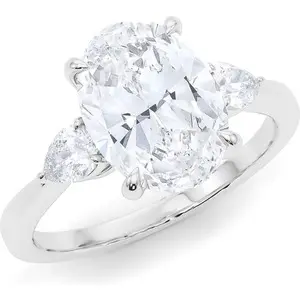 HAUTECARAT Oval And Pear Cut Lab-created Diamond Ring - 18k White Gold