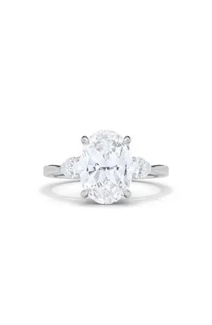 HAUTECARAT Oval And Pear Cut Lab-created Diamond Ring - 18k White Gold