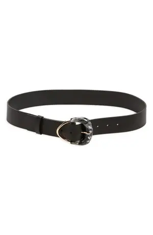 NORDSTROM Juliet Marbled Buckle Leather Belt