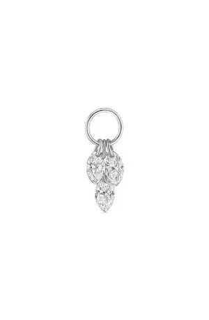 MARIA TASH Floating Diamond Plume Charm - White Gold