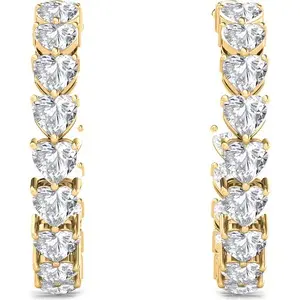 HAUTECARAT Heart Lab Created Diamond Hoop Earrings - 18k Yellow Gold