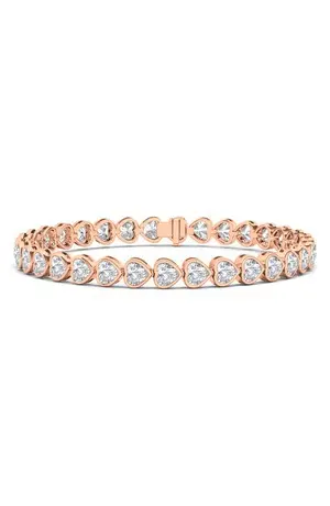 HAUTECARAT Bezel Heart Lab Created Diamond Bangle - 18k Rose Gold