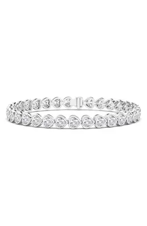 HAUTECARAT Bezel Heart Lab Created Diamond Bangle - 18k White Gold