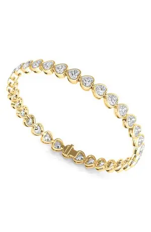 HAUTECARAT Bezel Heart Lab Created Diamond Bangle - 18k Yellow Gold