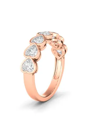 HAUTECARAT HauteCarat Bezel Heart Lab-Created Diamond Ring 14k Rose Gold