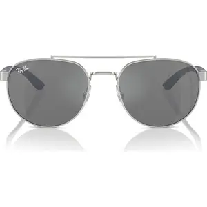 Ray-ban 56mm Round Sunglasses - Silver