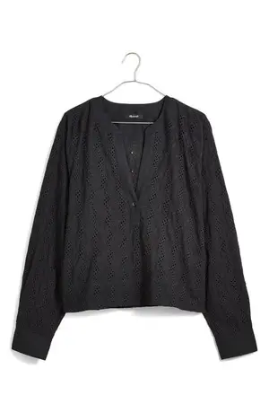 Madewell Long-sleeve Eyelet Top