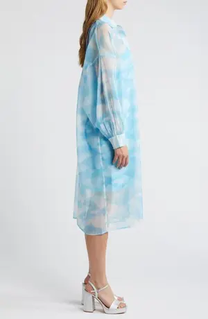 DRESSED IN LALA Sheer Shirtdress