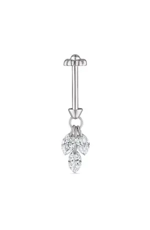 MARIA TASH Floating Diamond Plume Single Threaded Stud Earring