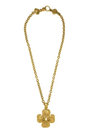Chanel Cc Clover Necklace - Gold