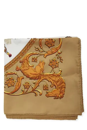 Hermès Multicolor 'la Promenade De Longchamps' Silk Scarf 90 - Brown