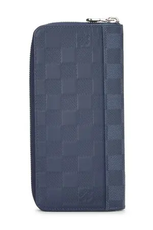 LOUIS VUITTON Damier Infini Zippy Vertical Wallet - Navy