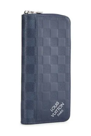 LOUIS VUITTON Damier Infini Zippy Vertical Wallet - Navy