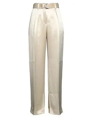 JIL SANDER High Waisted Wide Leg Pants - Beige