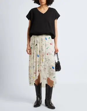 MARANT ETOILE Multicolor Printed Asymmetric Midi Skirt