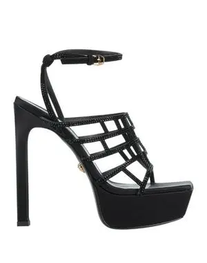 Versace Embellished Stiletto Platform Sandals - Black