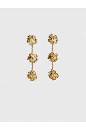 Maje Flower Dangle Earrings - Gold