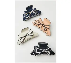 VIOLET & BROOKS Two-tone Bow Acetate Hair Claw Clip - One-color