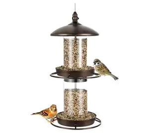 BACKYARD EXPRESSIONS 2-tier Bird Feeder With Su Re-lock Cap - One-color